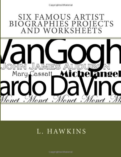 Six Famous Artist Biographies Projects and Worksheets: Hawkins, L ...