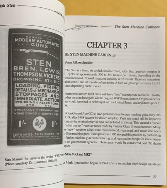 2 Books: British Sten Manual + Sten Submachine Gun 9mm UK Subgun WWII ...