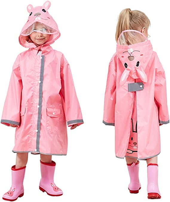 CAPICHINO Raincoat for Kids Boys Girls with Hood, Polyester Rain ...