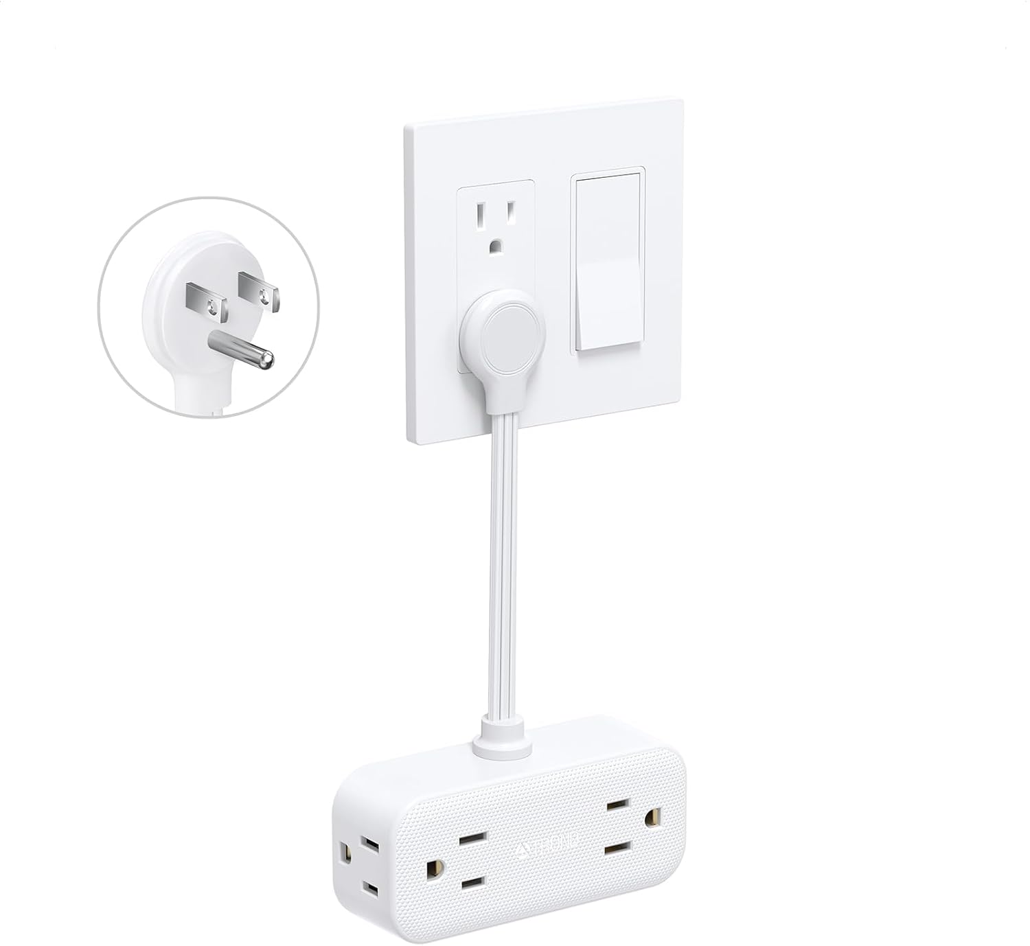 TROND Outlet Extender with 6 Inch Cord, Flat Plug Adapter with 4 ...