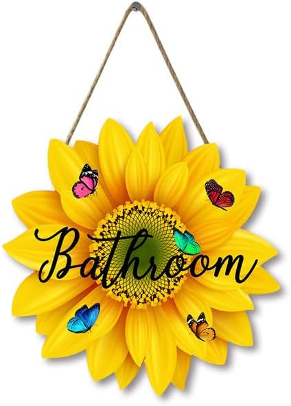 Amazon.com: Country Style Bathroom Sayings Cow Sunflower Wall Decor ...