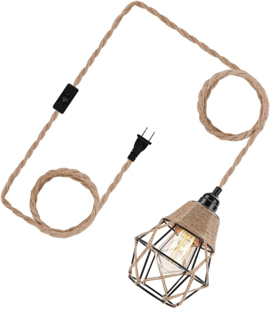 SEWACC Industrial Hanging Light with Plug-in Cord Stable Power Socket ...