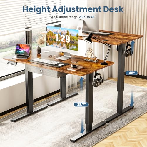 Snapklik.com : DUMOS Electric Standing Desk Adjustable Height, 48 X 24 ...