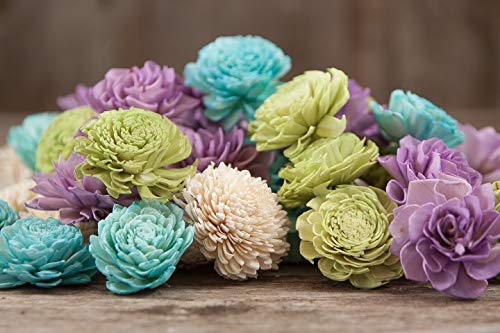 Amazon.com: Bright Fun Mix of Sola Craft Flowers - Set of 45 : Home ...