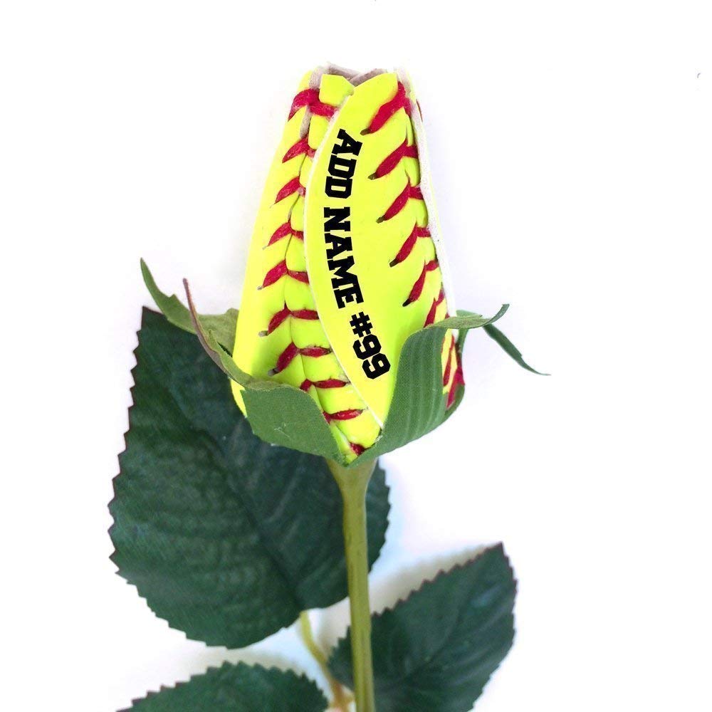 Amazon.com: Personalized Softball Rose - Handmade with Authentic ...