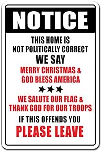 Amazon.com: MACNITO Notice Please Leave Sign not Politically Correct ...