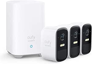 eufy Security, eufyCam 2C 3-Cam Kit, Wireless Home Security System with 180-Day Battery Life ...