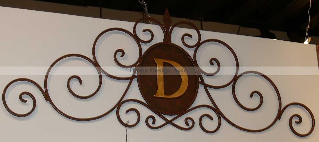Amazon.com: Large Iron Scroll Monogram Initial Letter Wall Grille ...