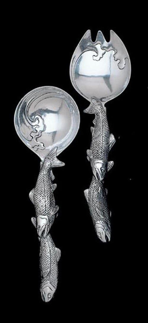 Amazon.com | Arthur Court Fish 2-Piece Salad Serving Set: Salad Server ...