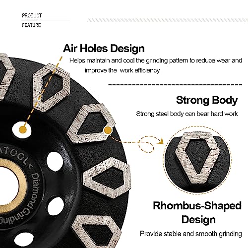 Snapklik.com : Concrete Diamond Grinding Wheel 4-Inch Cup Grinding ...