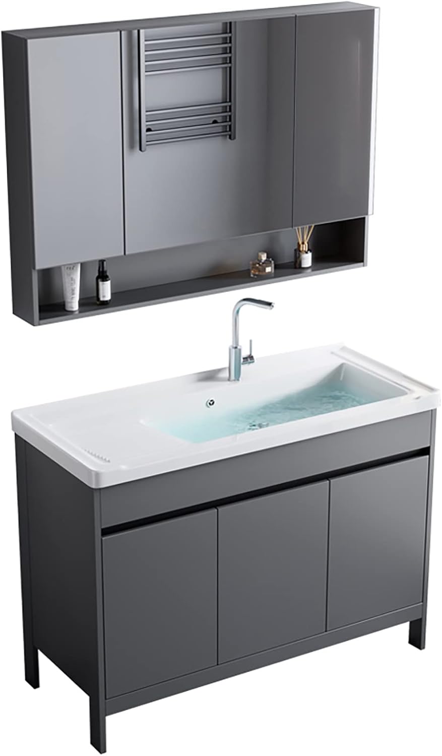 Amazon.com: Bathroom Vanity Sink with cabinet, Floor Standing Laundry ...