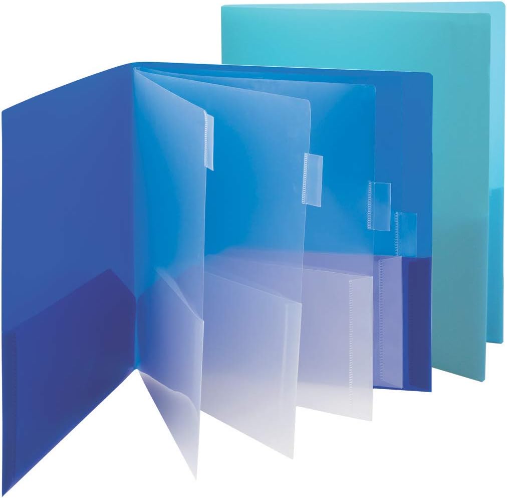 Amazon.com : OXFORD 99837 Divide It Up Four-Pocket Poly Folder, 11 x 8 ...