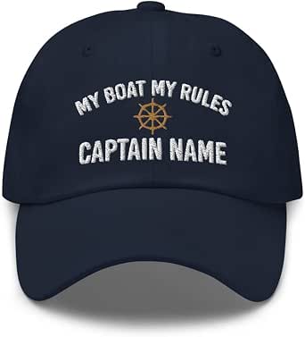 Personalized Captain Embroidered Dad Hat, Funny Sailor Sailing Nautical ...