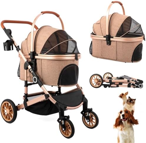 Amazon.com: Bicystar Pet Stroller for Medium Dogs, Smooth-Ride Dog ...