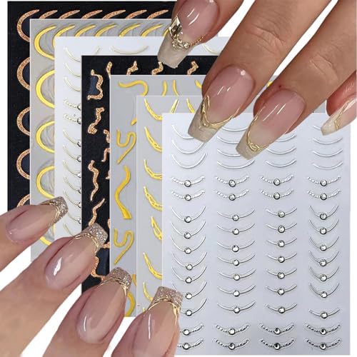 Amazon.com: TIMMOKO Letter Nail Stickers 7 Sheets, 3D Self-Adhesive ...