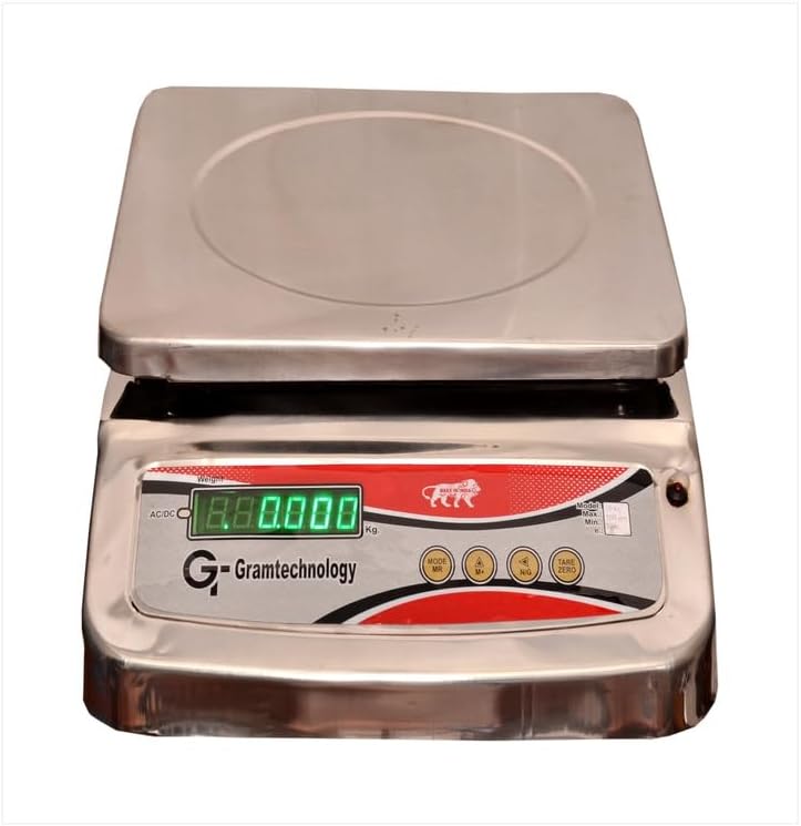 GRAMTECH Stainless Steel Weighing Scale 50kg Steel F/B, Weight Machine ...