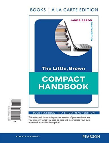 Little, Brown Compact Handbook, Books a la Carte Edition (8th Edition ...