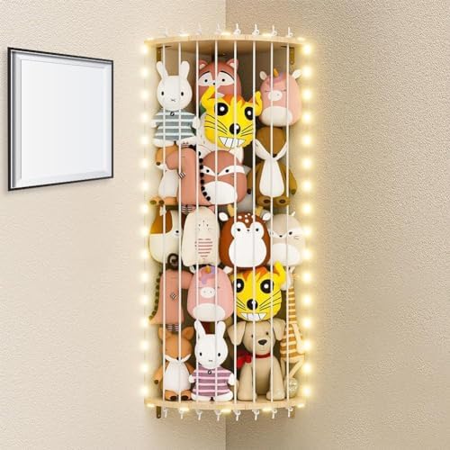 Sharplace Stuffed Animal Storage Organizer, Wall Mount Vertical Wood ...