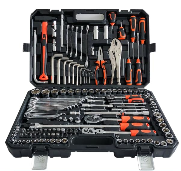 150-Piece Heavy Duty Stainless Steel Tool Kit, Multifunctional Wrench ...