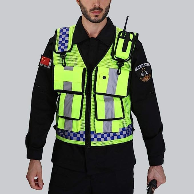 Hi Vis Vest with Multi-pockets, High Visibility Safety Vest Waistcoat ...