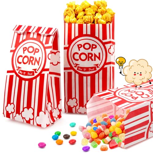 GUANFU Paper Popcorn Bags Bulk - 1oz Popcorn Bags Individual Servings ...