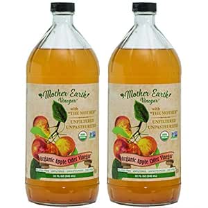 Amazon.com : Mother Earth, Organic Apple Cider Vinegar with The Mother, Fresh Pressed Organic ...