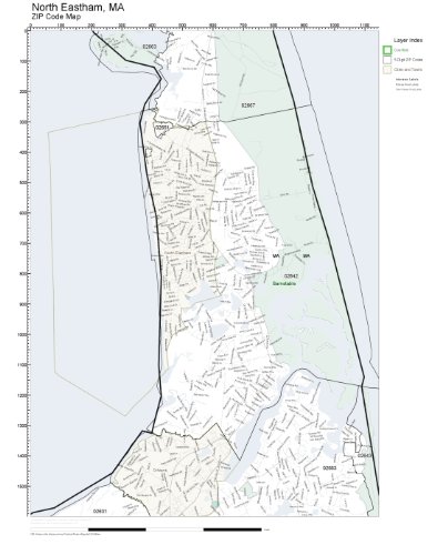Buy ZIP Code Wall of North Eastham, MA ZIP Code Laminated Online at ...