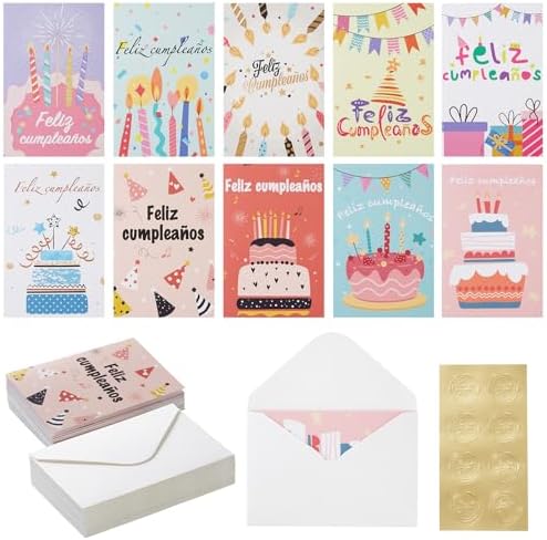 Amazon.com : KQDFRSWEW 60 Packs Spanish Birthday Cards Bulk with ...