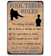 Amazon.com: Funny Billiards Tin Sign Pool Table Accessories Pool Room ...