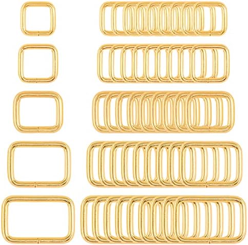 Amazon.com: Swpeet 100 Pcs Assorted Metal Rectangle Ring, Webbing Belts ...