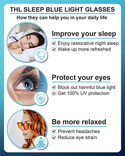 Amber Blue Light Blocking Glasses for Sleep - Computer Glasses - Orange ...