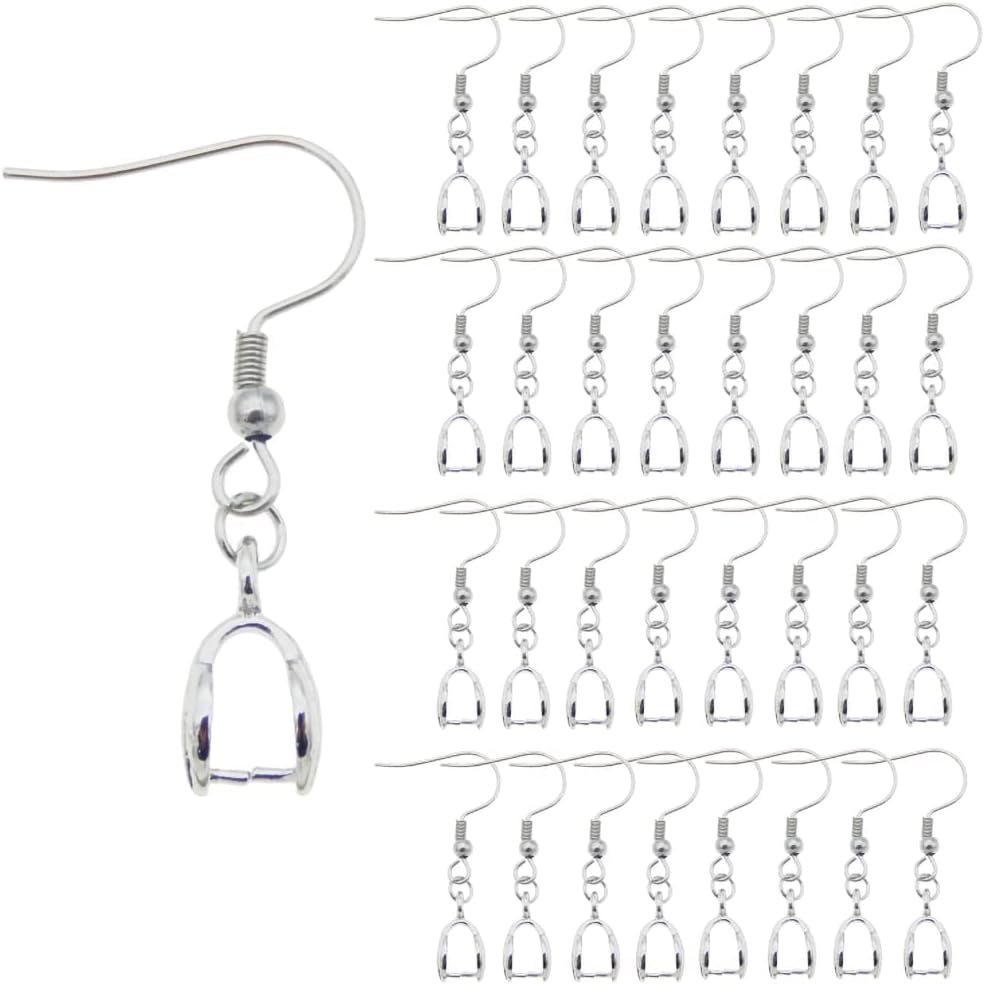 KJMYYXGS 50PCS Earring Hooks with Pinch Bails Clasp for DIY Earring ...