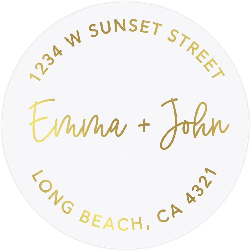 Amazon.com : Andaz Press 2" Round Clear Address Labels Personalized ...