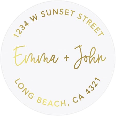 Amazon.com : Andaz Press 2" Round Clear Personalized Wedding Return ...