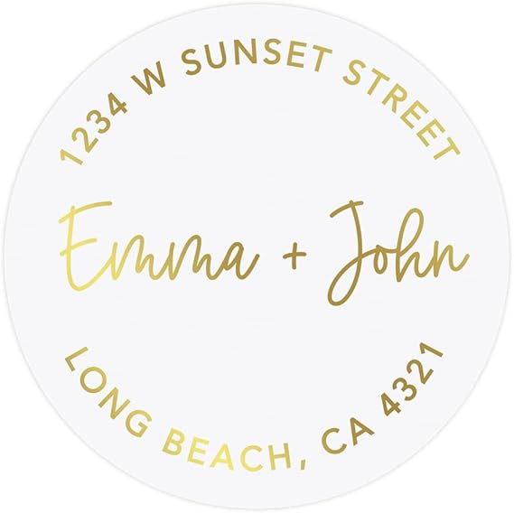 Amazon.com : Andaz Press 2" Round Clear Address Labels Personalized ...