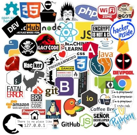 CodersParadise - Pack of 51 Laptop Vinyl Self-Adhesive Sticker for ...