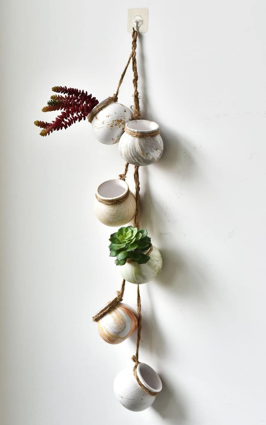 Amazon.com: SOUJOY 6 Pack Hanging Succulent Planters, 4'' Mini Ceramic ...