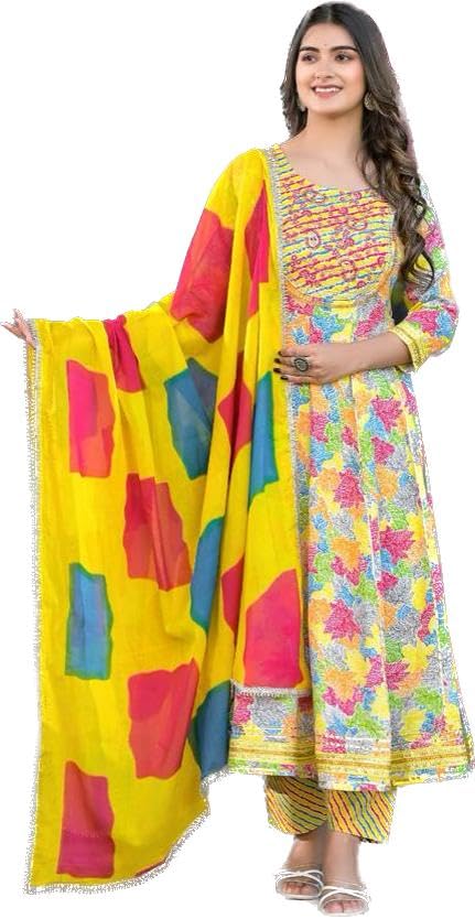 Buy Mahawar Sons Attractive women 3pc Anarkali with dupatta set ...