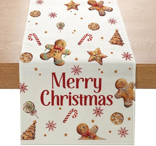 Amazon.com: ZCHOMI Christmas Gingerbread Table Runner 13x72 Inch ...