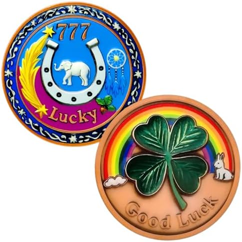 Amazon.com: Aocass Good Luck Coin | Four-Leaf Clover & Horseshoe ...