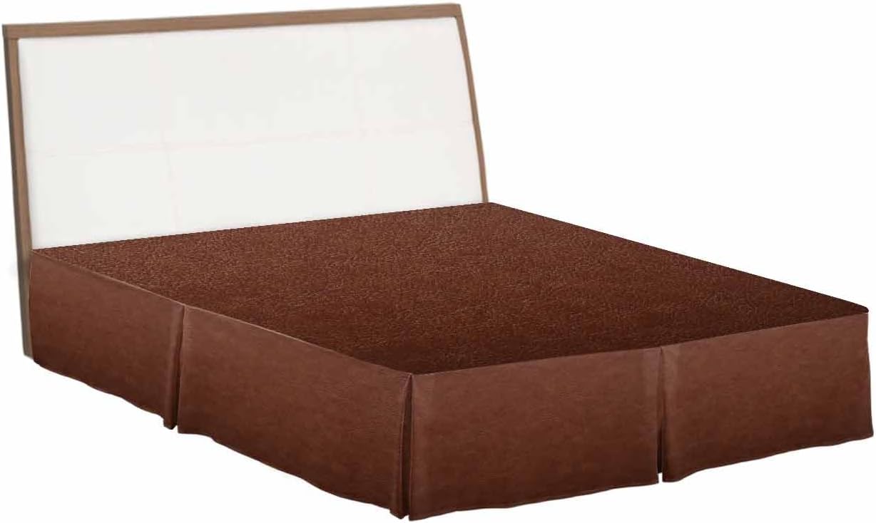 Amazon.com: Brown Leather Texture Bed Skirt Queen Size 18 Inch Drop ...