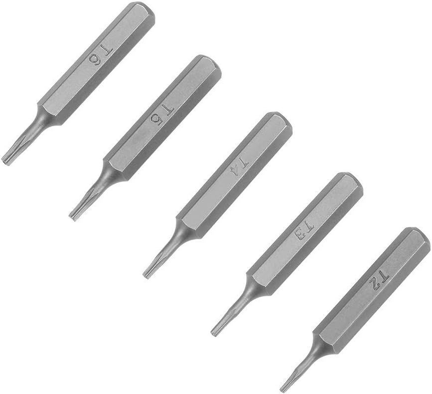 uxcell Torx Bits Set 5pcs 5/32 Inch Hex Shank T2 T3 T4 T5 T6 ...