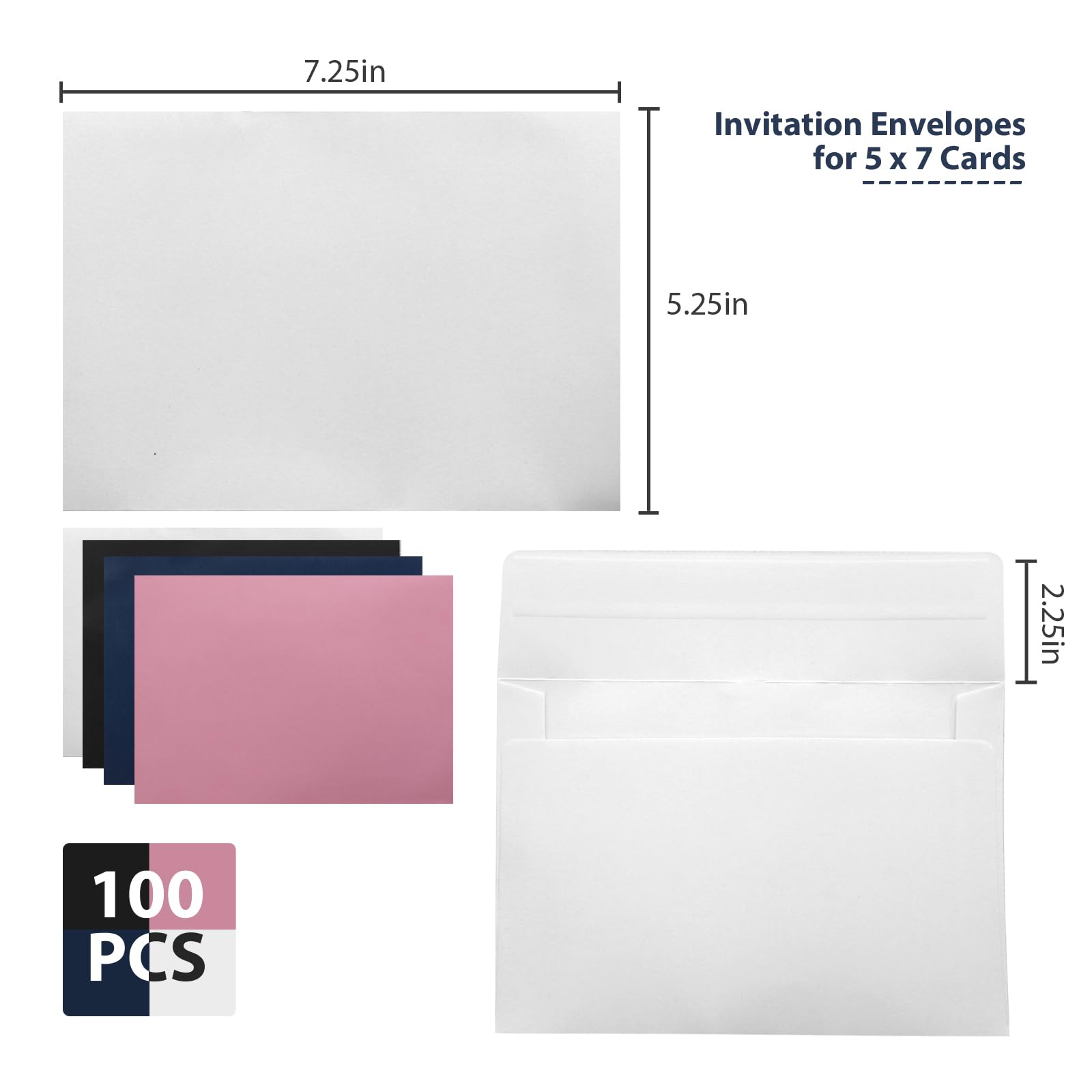 Snapklik.com : 100 Packs White A7 Envelopes,5x7 Envelopes,5x7 Envelopes ...
