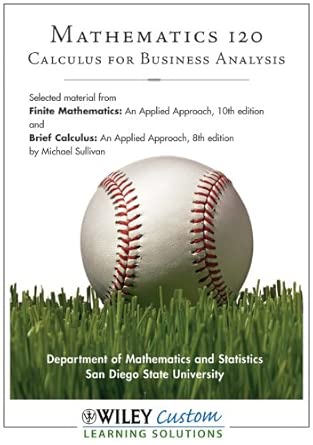 Mathematics 120 Calculus for Business Analysis: Michael Sullivan ...
