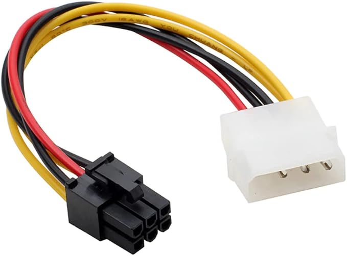 CABLEPELADO Stromkabel, 4-poliger Molex-Stecker auf 6-poligen PCI ...