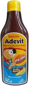 Adevit Emulsion 240 ml, Vitamina A y D, Calcio, Fosforo, Omega 3 ...