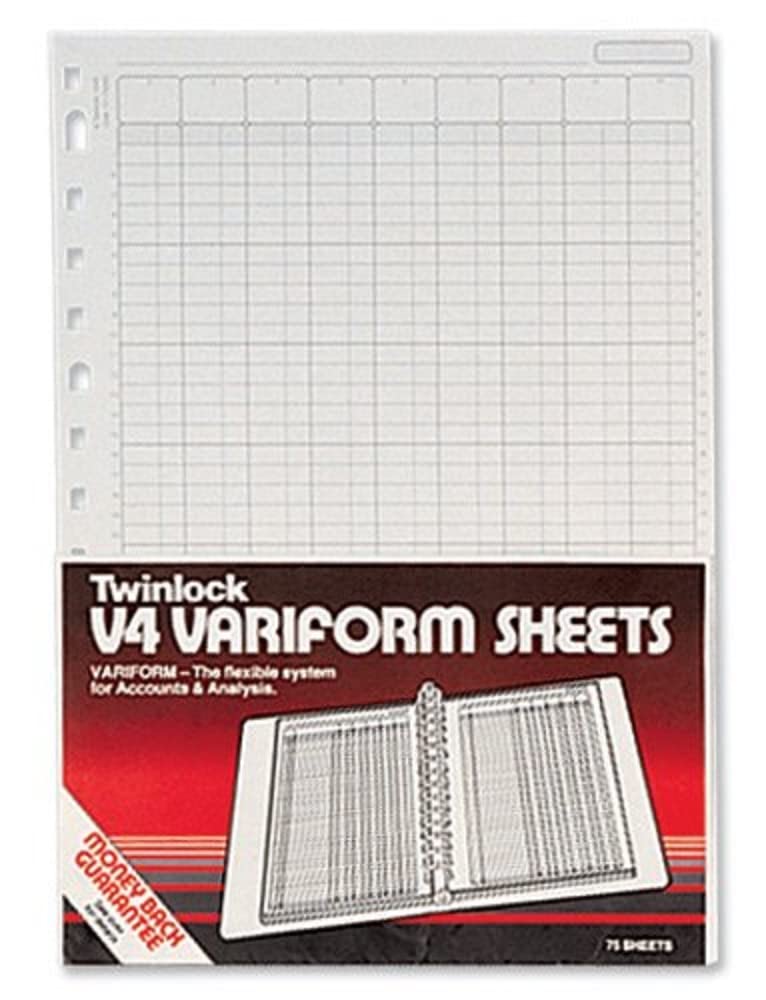 Rexel Twinlock Variform V4 Cash Refill Sheets 5 Columns (75 sheets ...