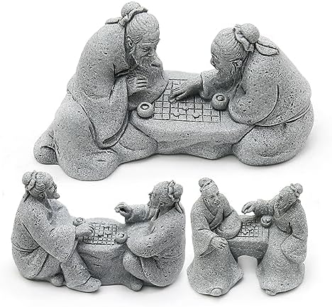 Amazon.com: Zreneyfex 2Pcs Mini Fisherman Sandstone Figurines Sitting ...