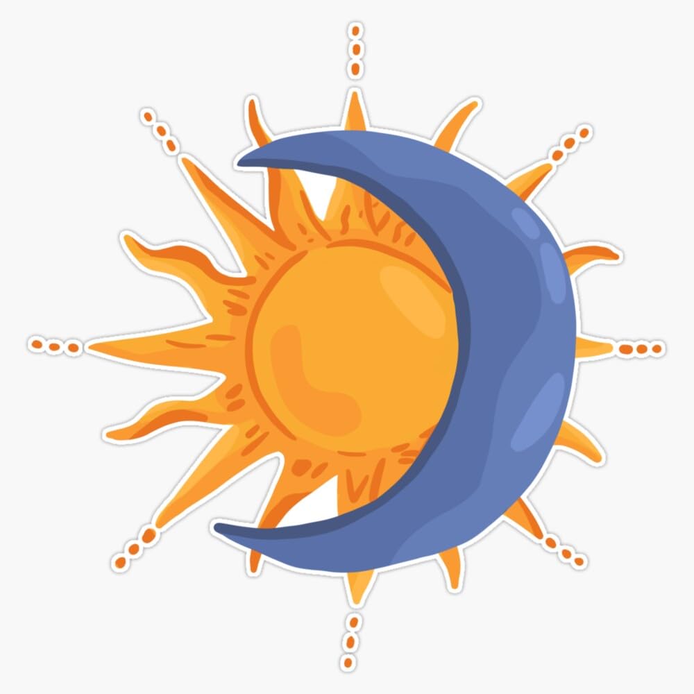 Amazon.com - Sun and Moon Sticker Bumper Sticker Vinyl Decal 5"