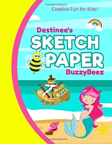 Destinee: Mermaid Large Blank Primary Sketchbook Paper | Purple Yellow ...